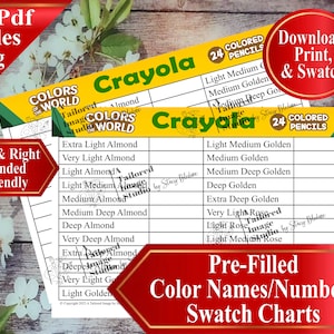 Crayola 24 Skin Tones Colored Pencil Swatch Chart (PDF Download) - Etsy