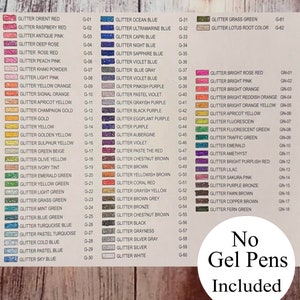 Tanmit 80 Glitter Gel Pens Swatch Charts - Etsy