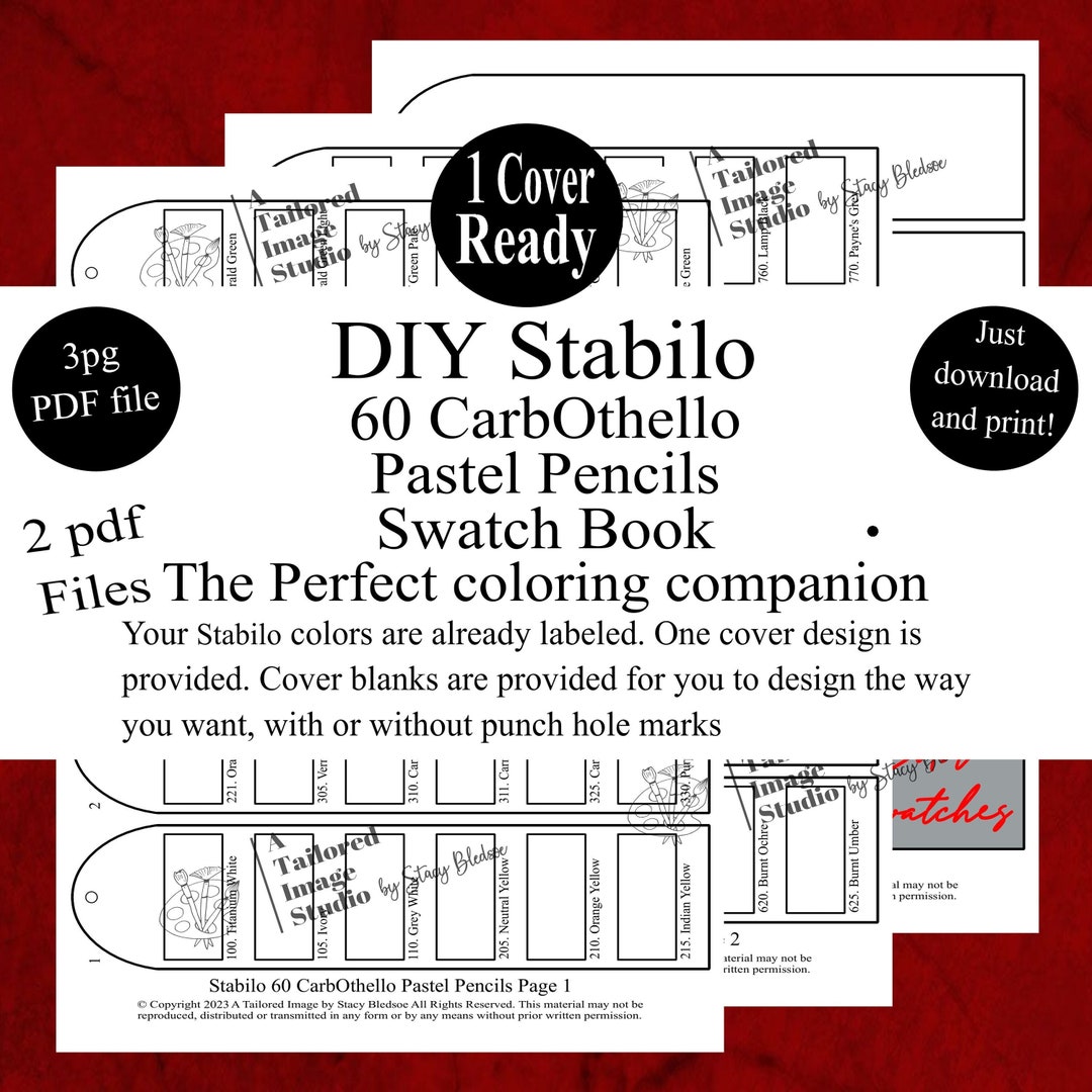 Stabilo 60 Carbothello Pastel Pencils DIY Color Swatch Book Style 1 - Etsy