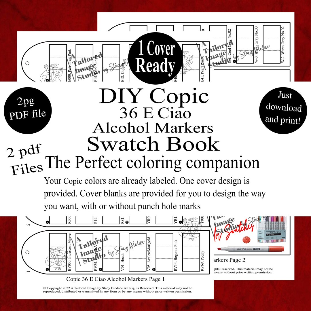 Copic 36 E Ciao Alcohol Markers DIY Color Swatch Book Style 1 - Etsy