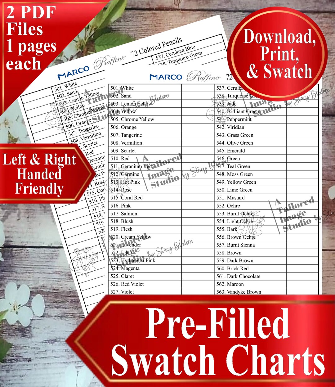 Marco Raffiné 72 Colored Pencils Swatch Chart - Etsy