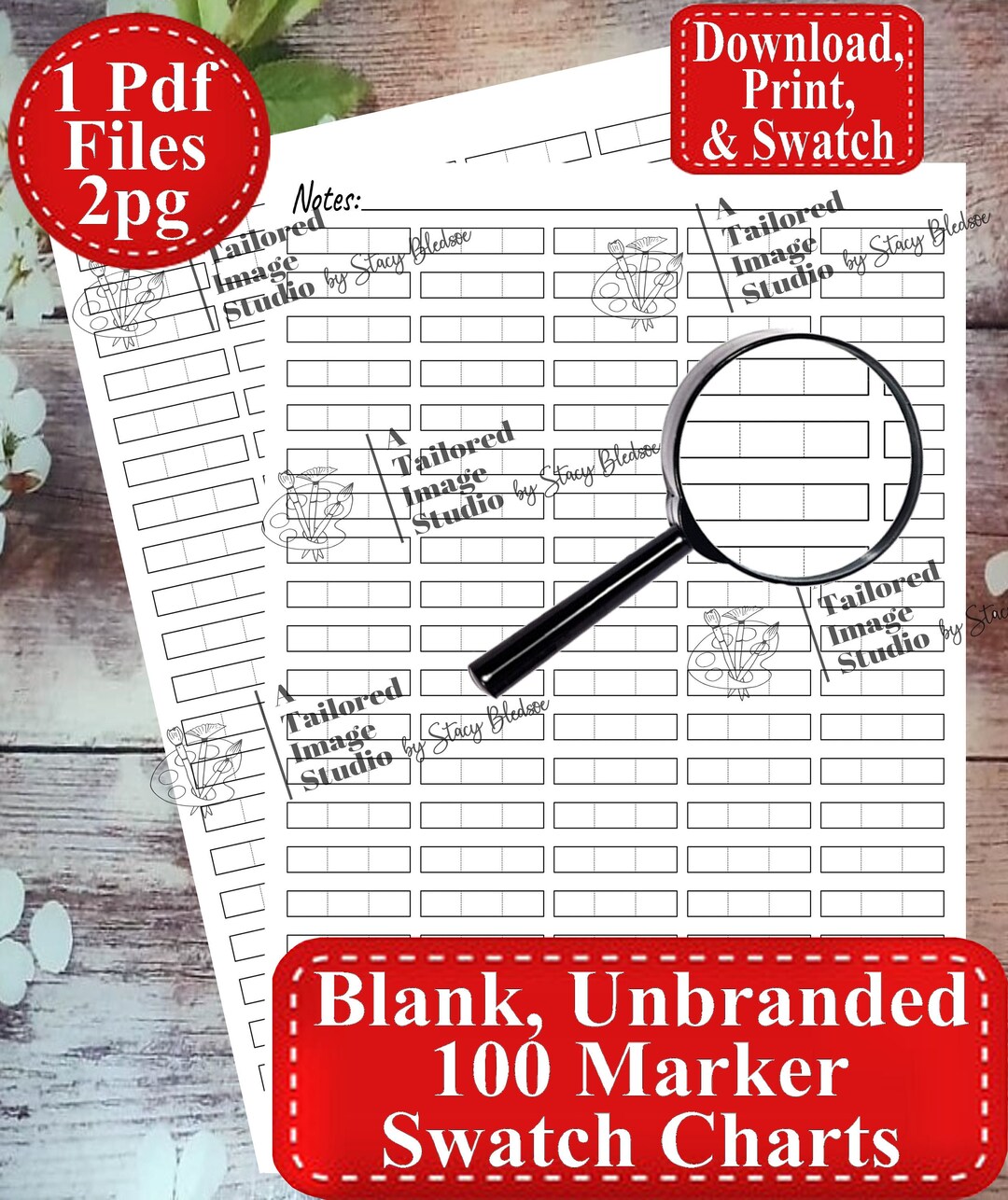 Blank Unbranded 100 Marker Swatch Chart - Etsy Blank Unbranded 100 Marker Swatch Chart - Etsy
