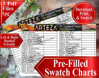 Arteza Everblend Color Chart - Etsy
