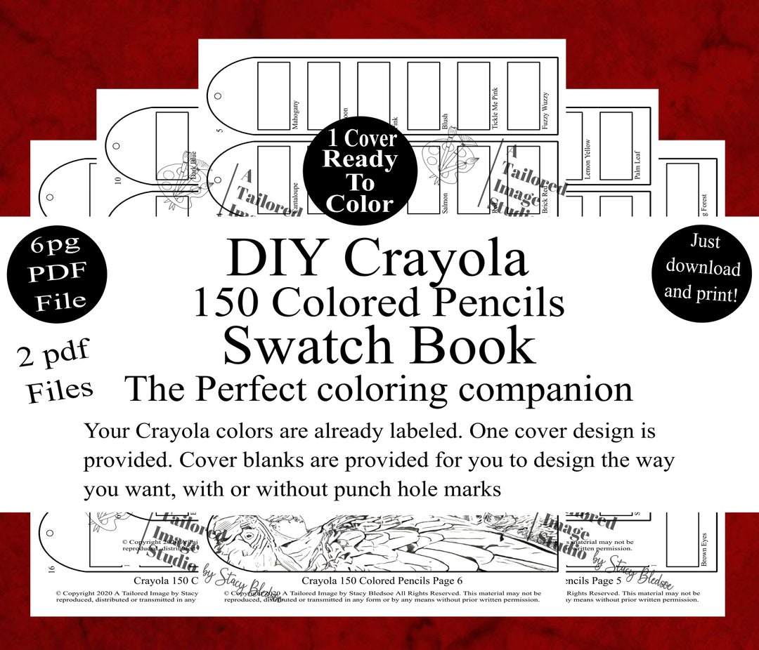 Crayola 150 Colored Pencil DIY Color Swatch Book Style 1 - Etsy