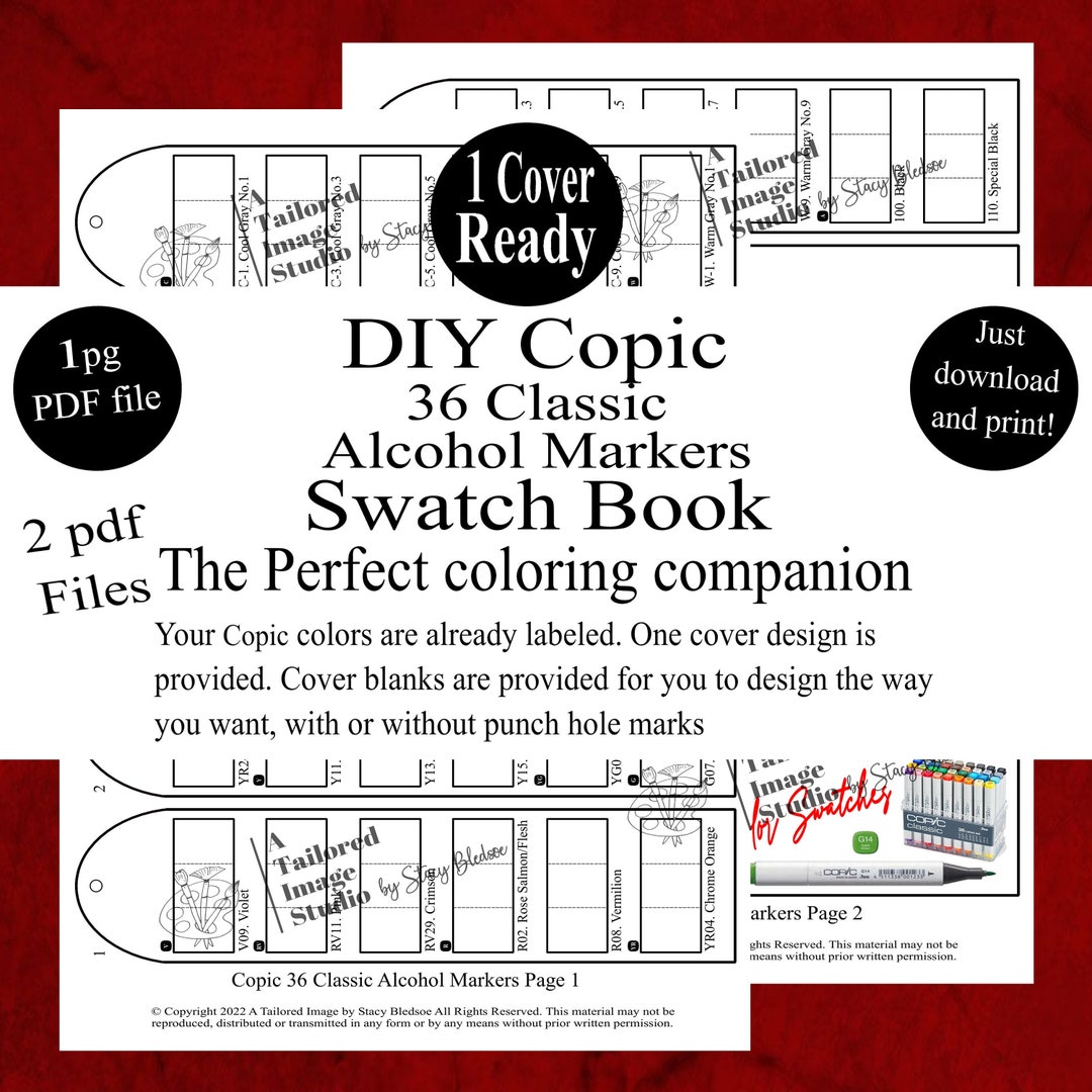 Copic 36 Classic Alcohol Marker DIY Color Swatch Book Style 1 - Etsy