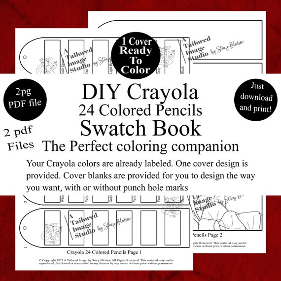 Crayola 24 Colored Pencil DIY Color Swatch Book Style 1 - Etsy