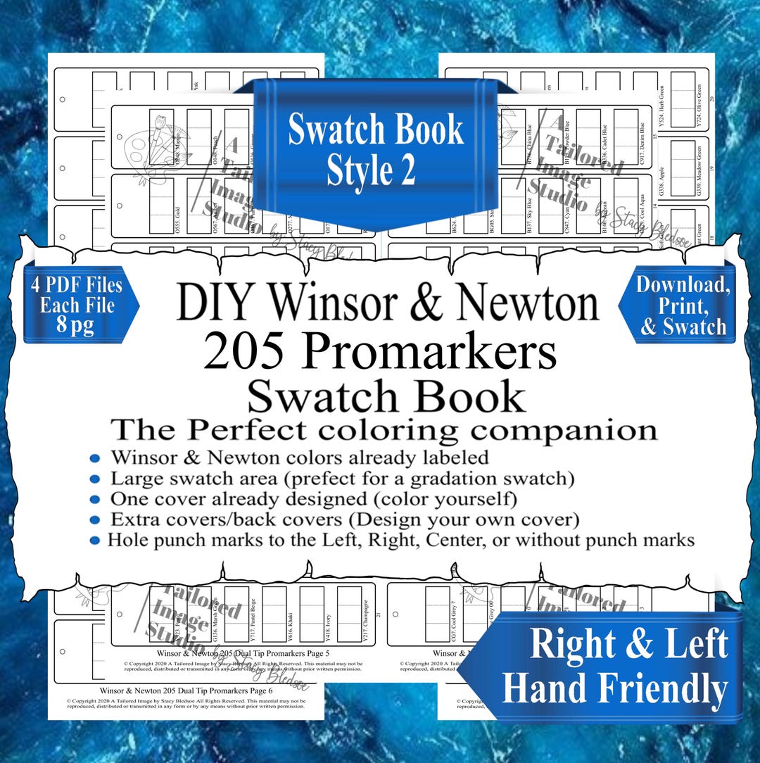 Winsor Newton 205 Promarker Swatch Book Style 2 (PDF Download) - Etsy