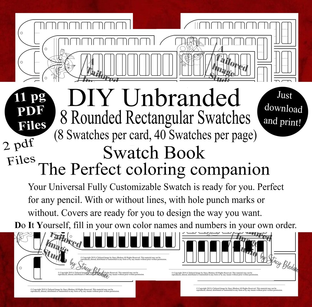 Unbranded Swatch Books Style 1: Rounded Rectangular Swatches Bundle ...