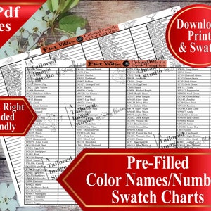 Black Widow 180 Colored Pencil Color Families Swatch Chart - Etsy