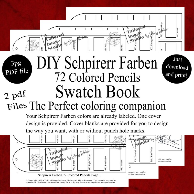 Schpirerr Farben 72 Colored Pencils Swatch Book Style 1 (PDF Download ...