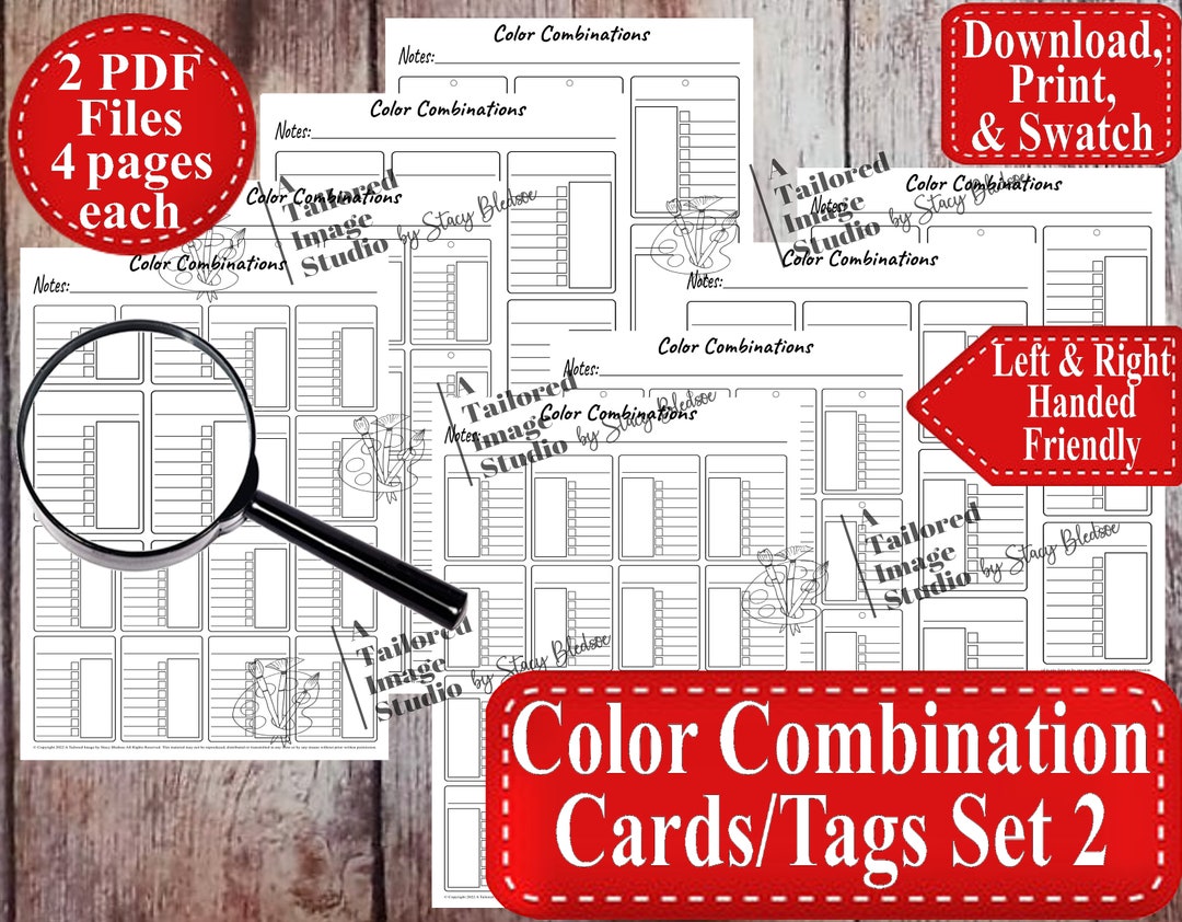 Color Combination Cards & Tags Set 2 - Etsy