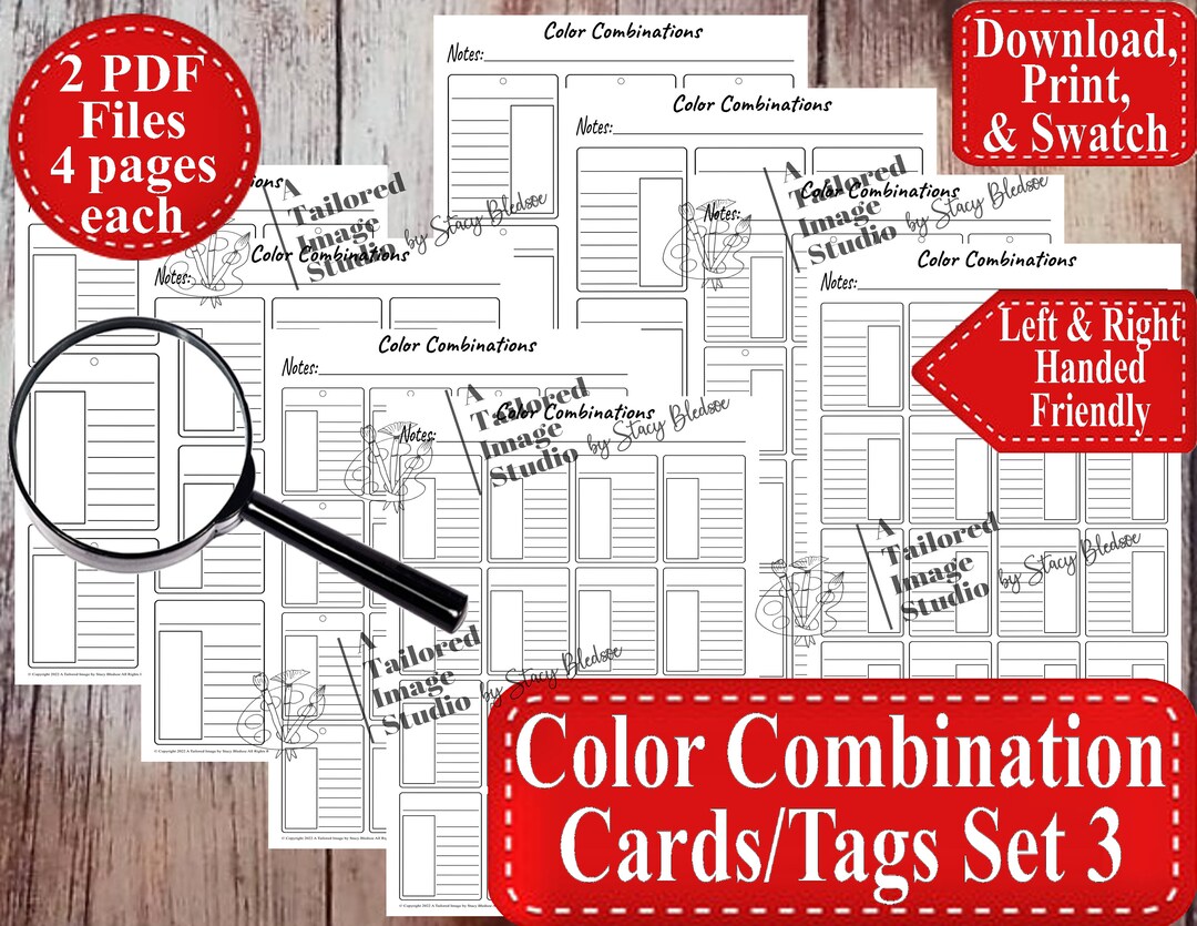 Color Combination Cards & Tags Set 3 (PDF Download) - Etsy