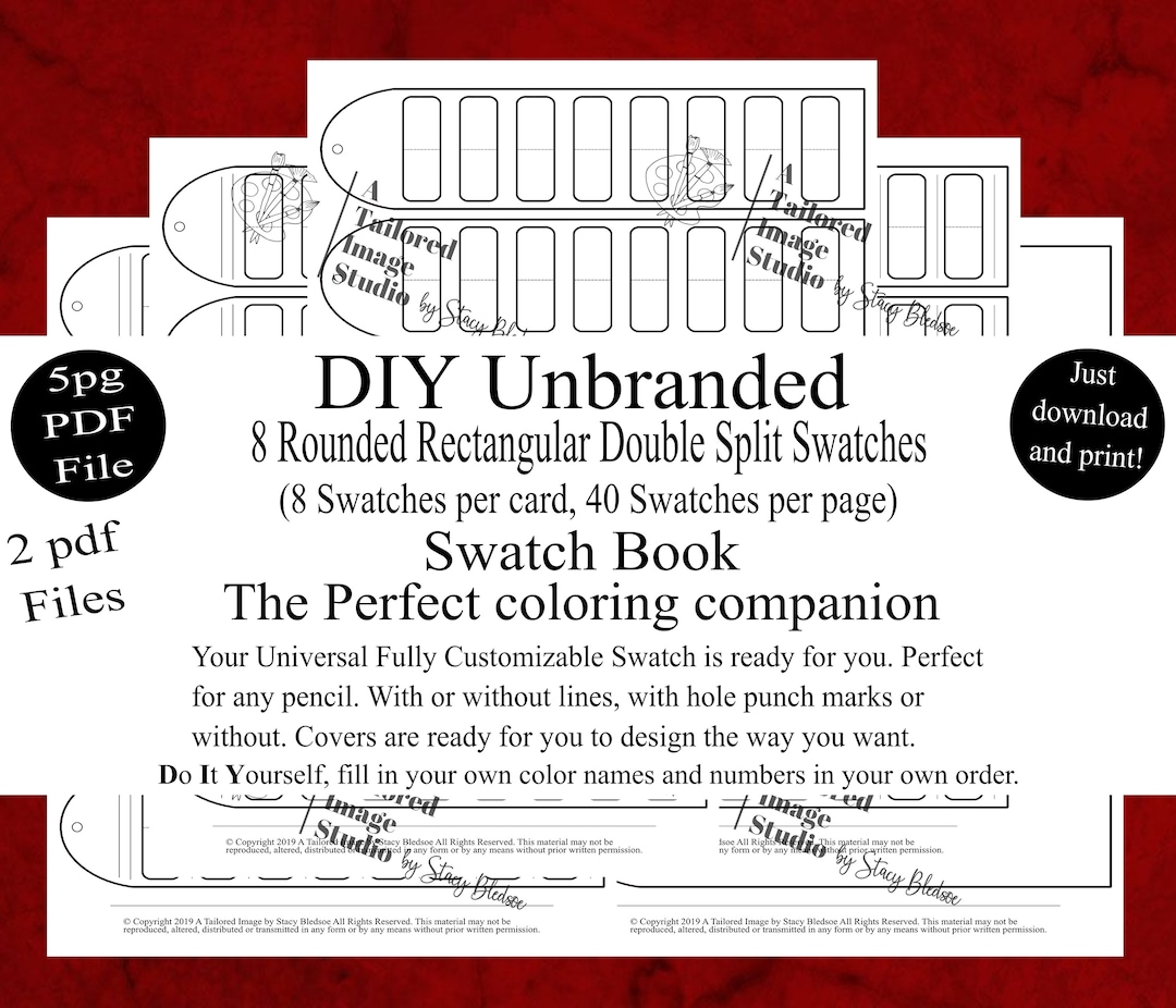 Unbranded Universal 8 Rounded Rectangular Double Split Swatches DIY ...