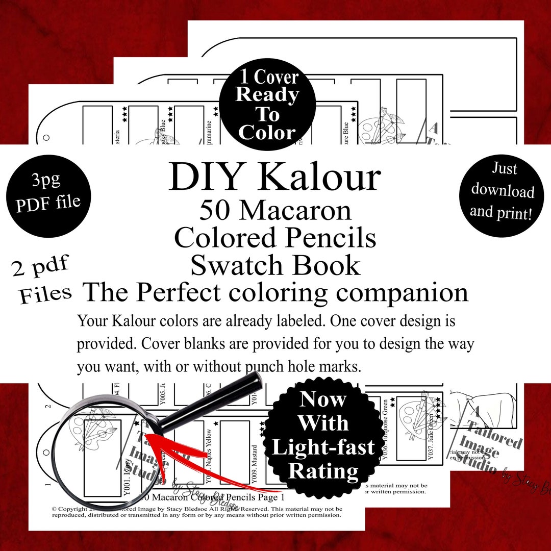 Kalour 50 Macaron Colored Pencilsdiy Color Swatch Book Style 1 - Etsy