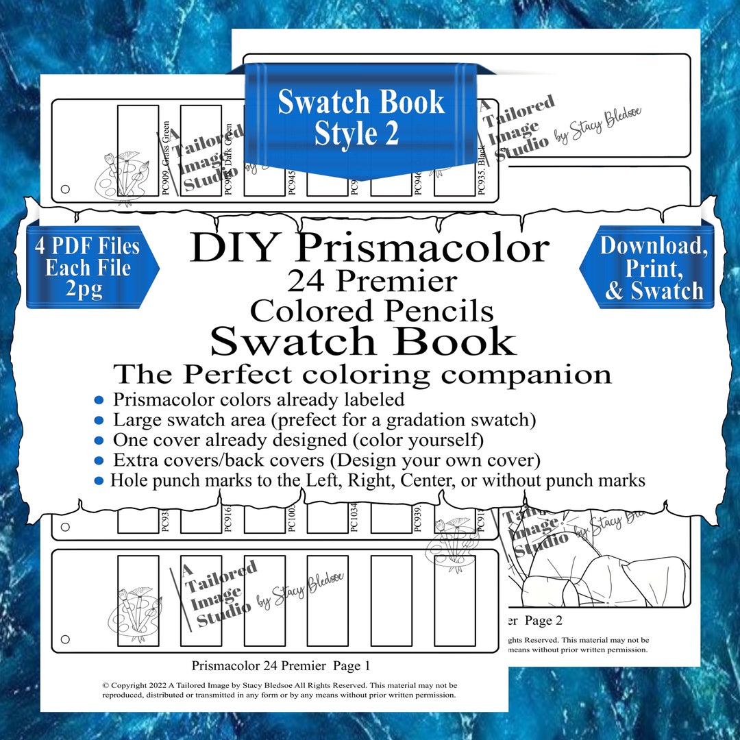 Prismacolor 24 Premier Colored Pencils DIY Swatch Book Style 2 - Etsy