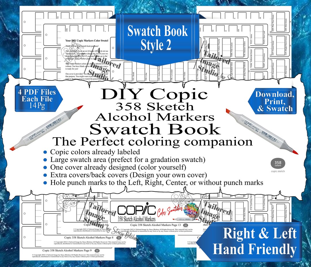 Copic 358 Sketch Alcohol Markers DIY Color Swatch Book Style 2 - Etsy