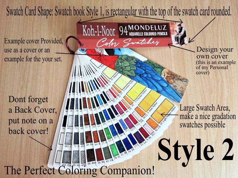 Derwent 72 Drawing Colored Pencils Swatch Book Style 2 (PDF Download ...