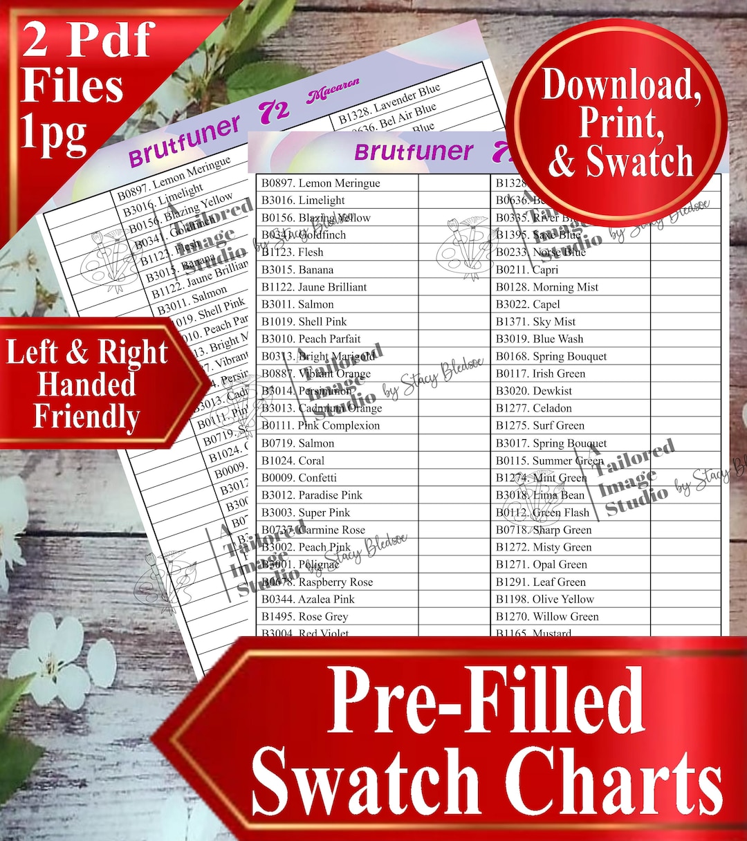 Brutfuner 72 Macaron Colored Pencils Swatch Chart - Etsy