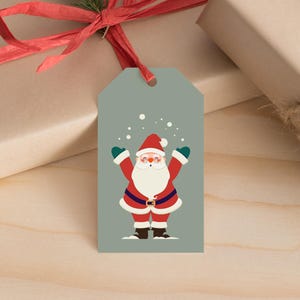 Boho Christmas Gift Tags, Set of 8 Printable Holiday Labels, Minimal ...