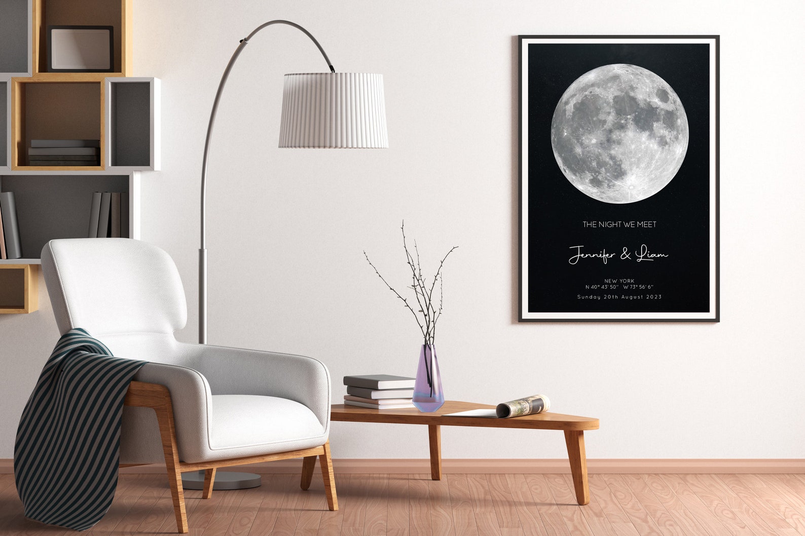Personalized Moon Print | Custom Moon Phase With Date & Location ...