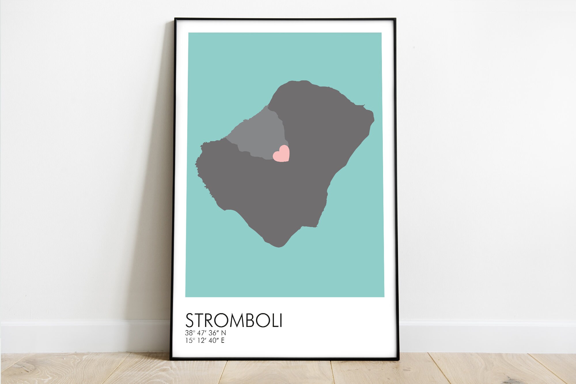 Stromboli Island Map, Geographic Print, Wall Poster - Etsy
