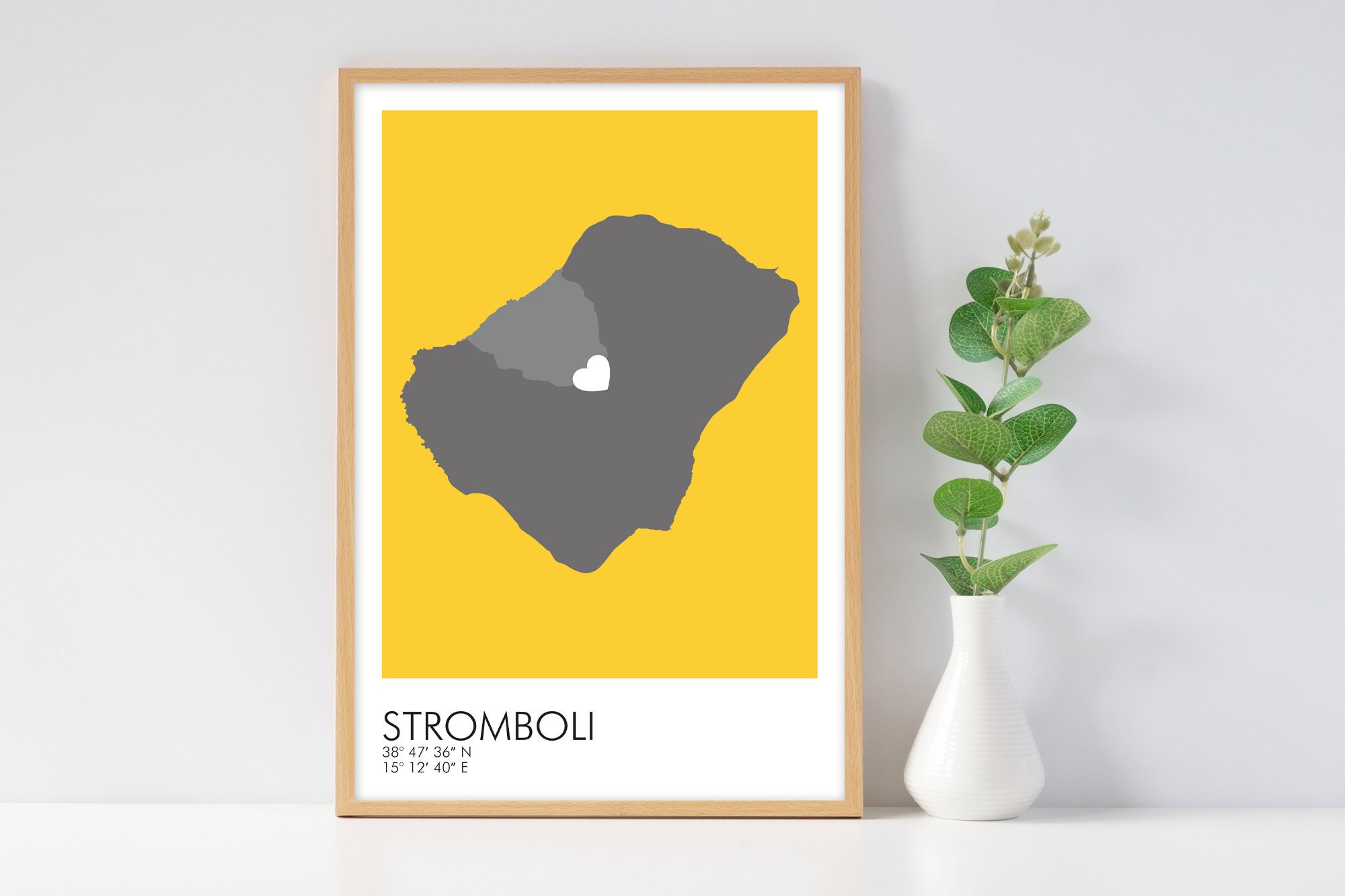 Stromboli Island Map, Geographic Print, Wall Poster - Etsy