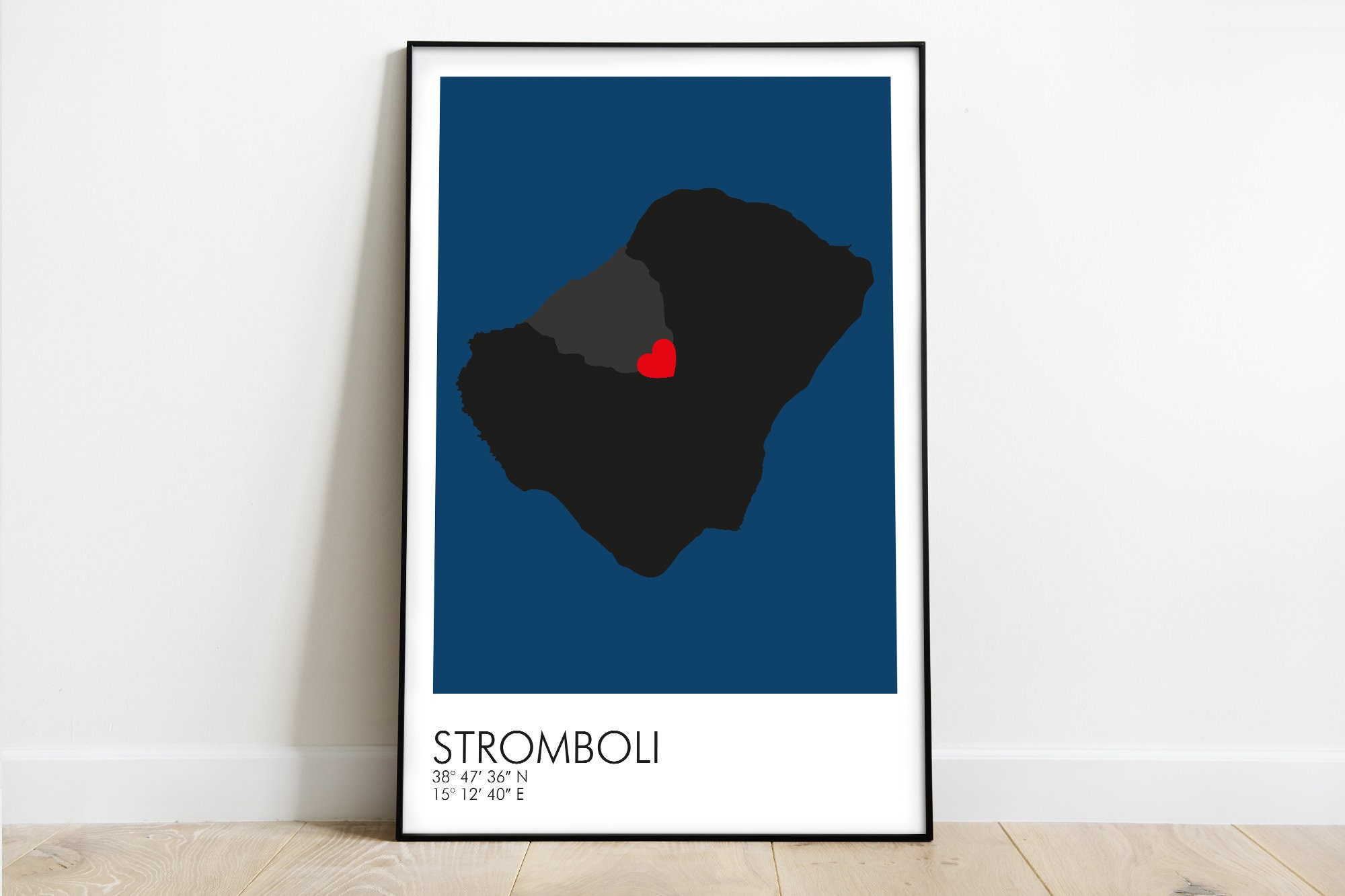 Stromboli Island Map, Geographic Print, Wall Poster - Etsy