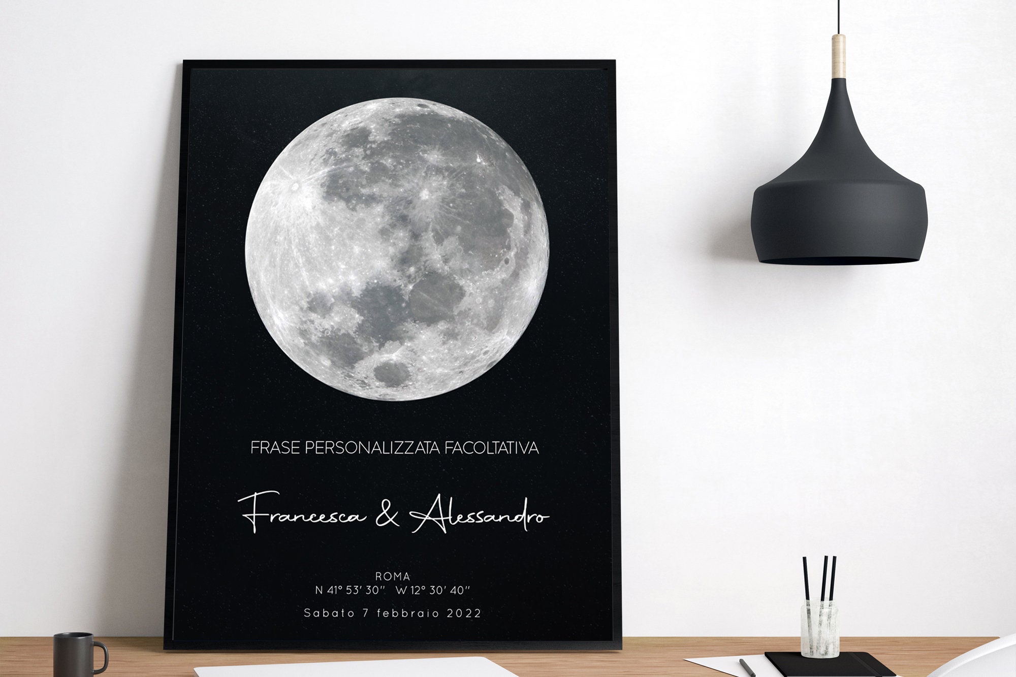 Personalized Moon Print | Custom Moon Phase With Date & Location ...