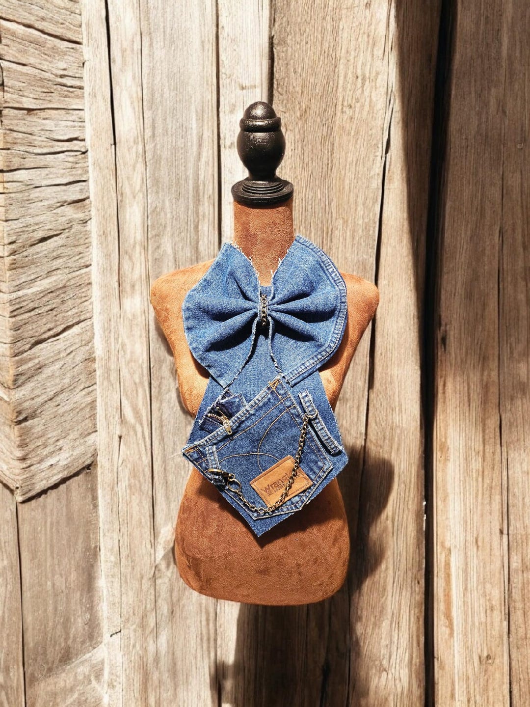Handmade Oversized Denim Bow Necktie - Etsy