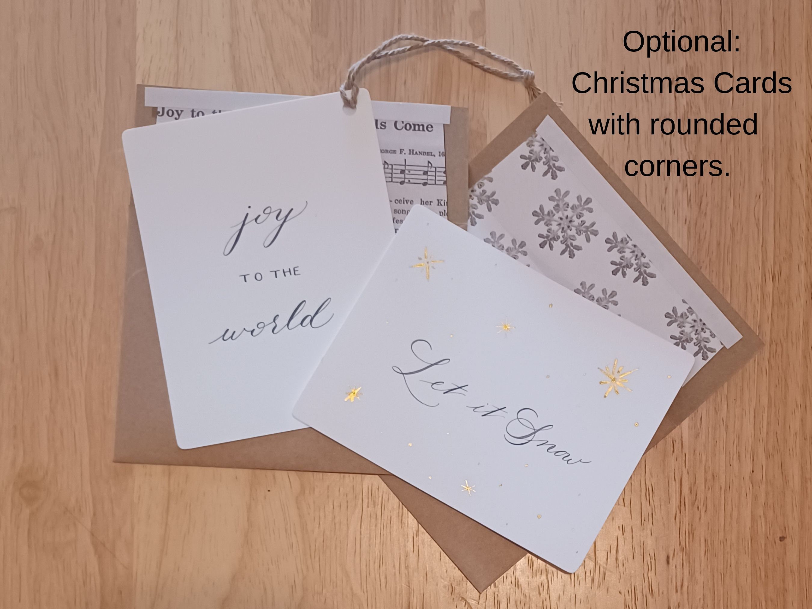 Handmade Handwritten Calligraphy Christmas Cards/ornament Cards/dual ...