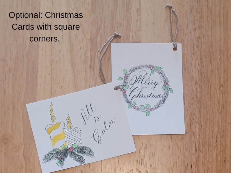 Handmade Handwritten Calligraphy Christmas Cards/ornament Cards/dual ...