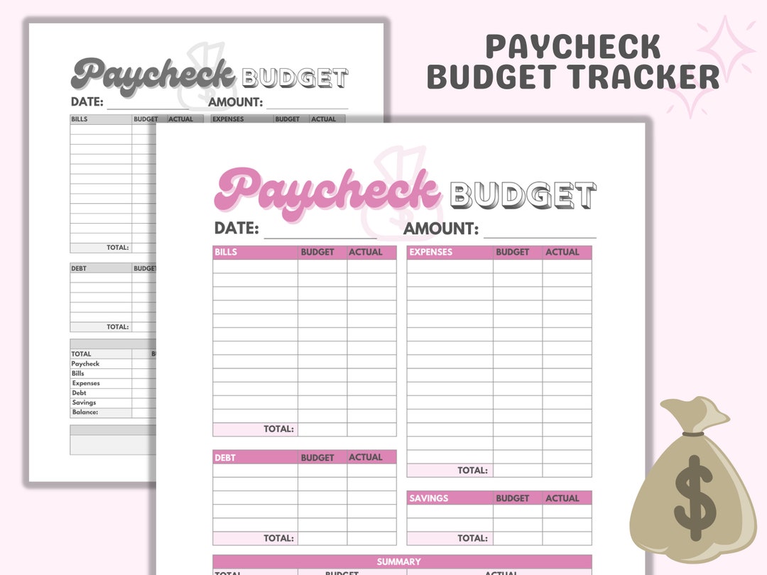 Paycheck Budget Tracker US Letter Printable Spreadsheet Template - Etsy