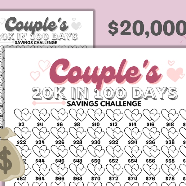 40k in 52 Weeks Savings Tracker Printable File, Save 40,000 in 1 Year ...
