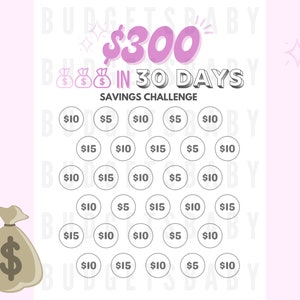 300 in 30 Days Savings Tracker Printable Files, Save Three Hundred ...