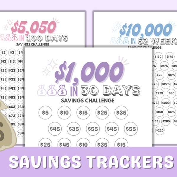 40k in 52 Weeks Savings Tracker Printable File, Save 40,000 in 1 Year ...