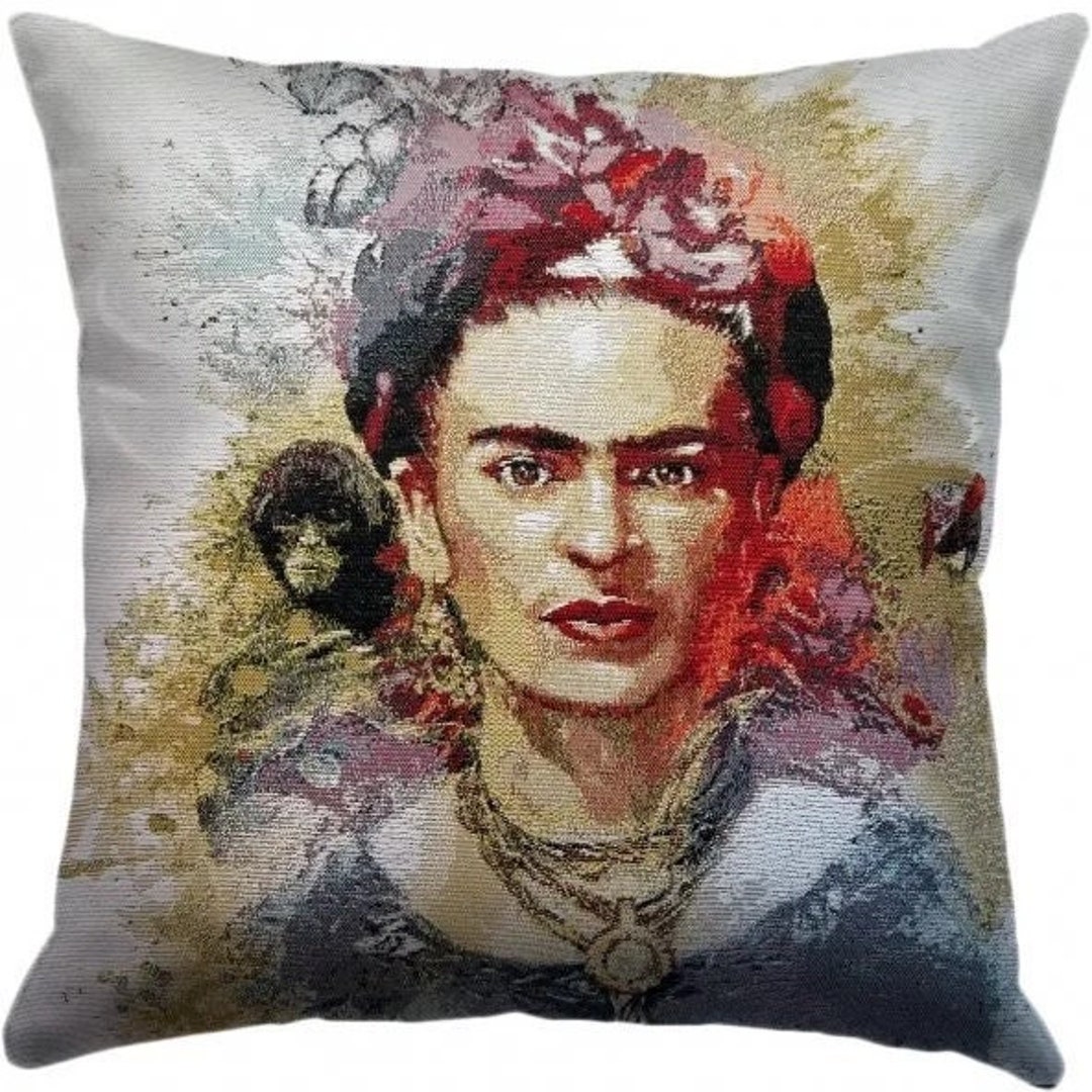 Frida Kahlo Decorative Pillows, Tapestry Woven Cushion, Zippered Pillow ...