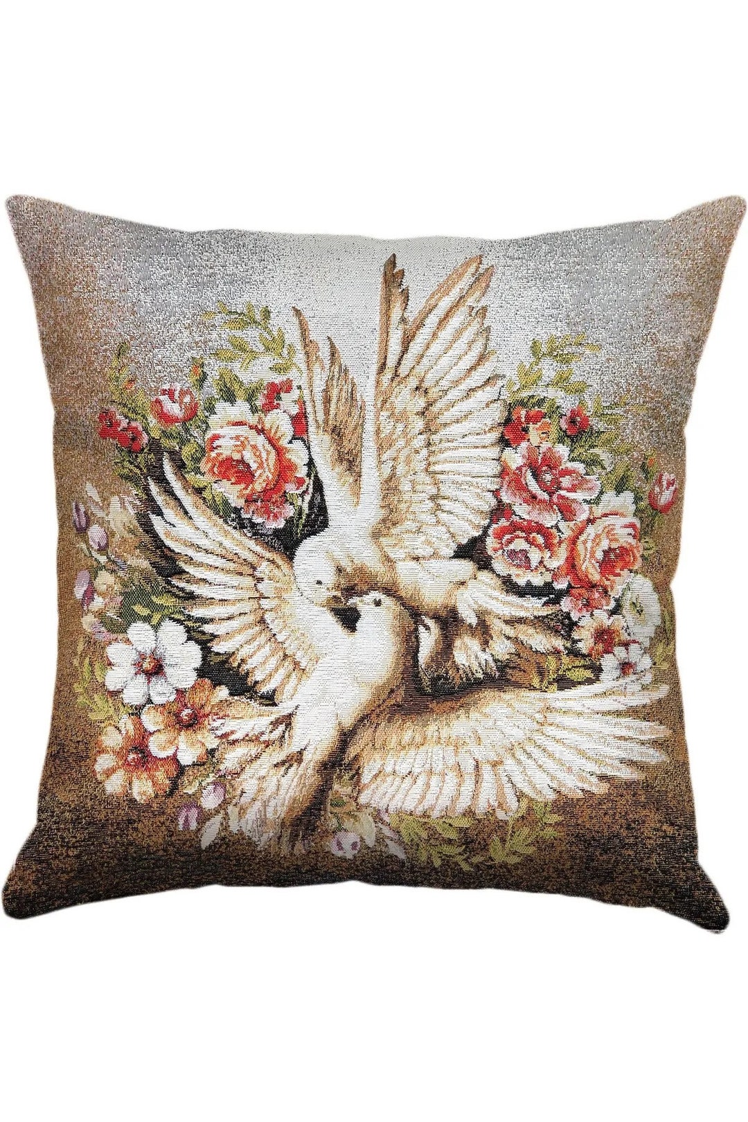 Tapestry Christmas Pillow- Bird Pillow-belgian Gobelin Tapestry Cushion ...