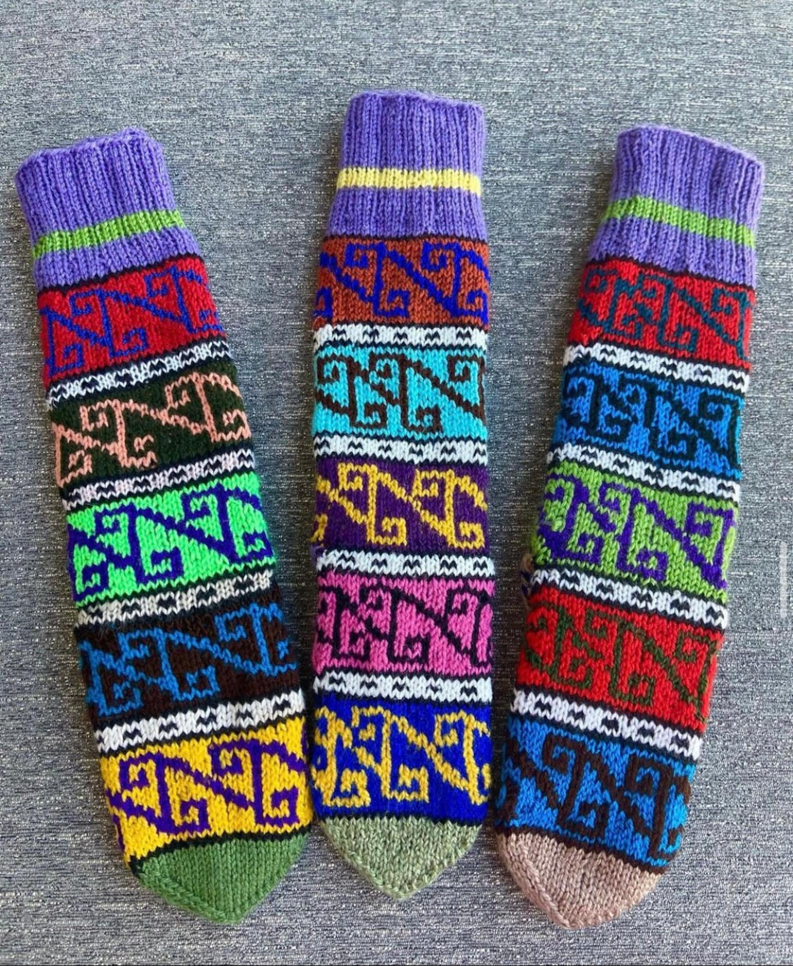 Wool Socks-hand Made Wool Socks%100 Hand Madeknitted Woolly - Etsy