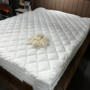 Washable Virgin Wool Mattress Protector Wool Pad CUSTOM SIZE on Request ...