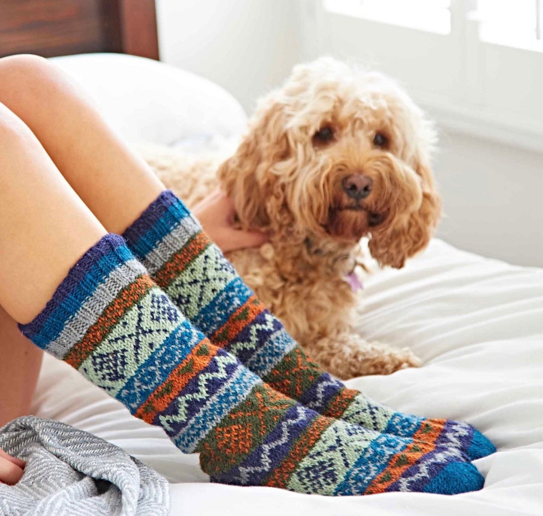 Wool Socks-hand Made Wool Socks-%100 Hand Madeknitted Woolly Slipper ...