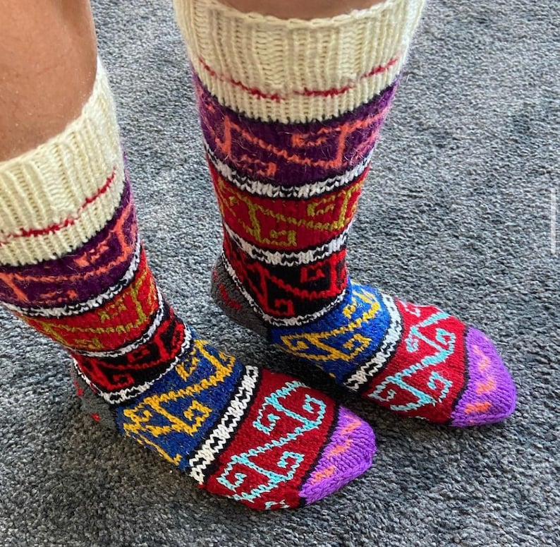 Wool Socks-hand Made Wool Socks%100 Hand Madeknitted Woolly - Etsy