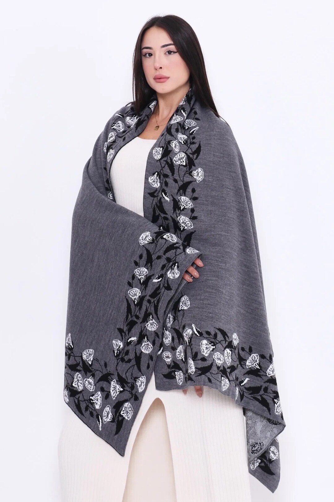 Women Extra Long Shawl Blanket Wrap Bohemia Ladies Scarf With Tassel ...