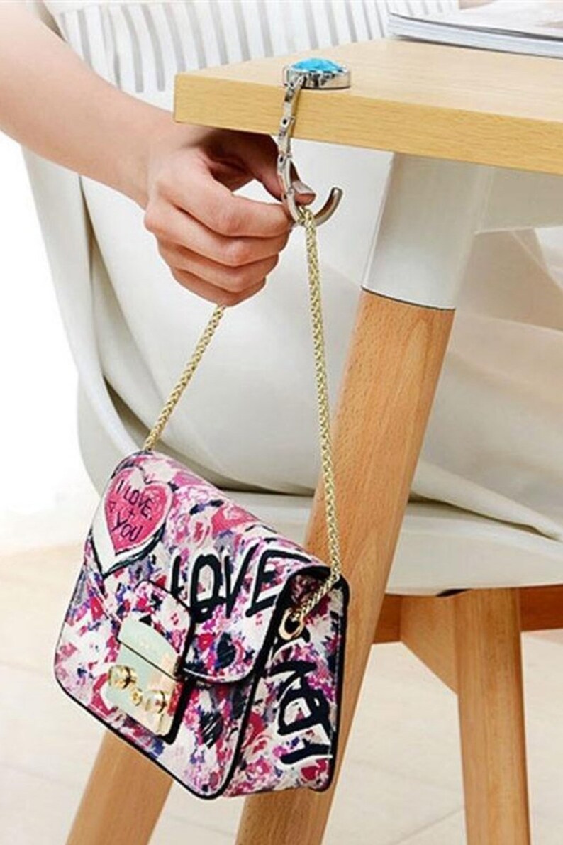 Monogram Purse Hook Folding Hook to Hang Your Shopping - Etsy