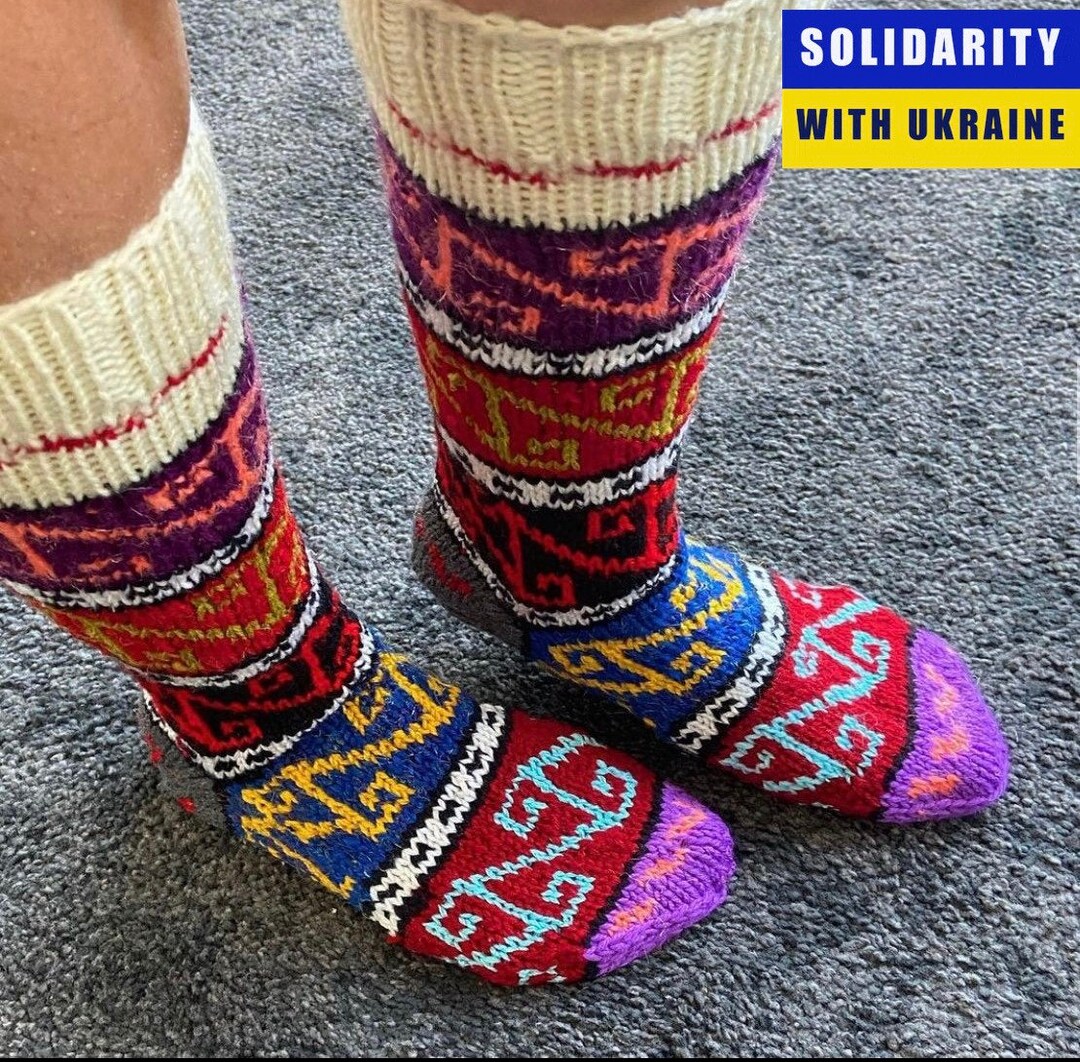 Wool Socks-hand Made Wool Socks-%100 Hand Madeknitted Woolly Slipper ...