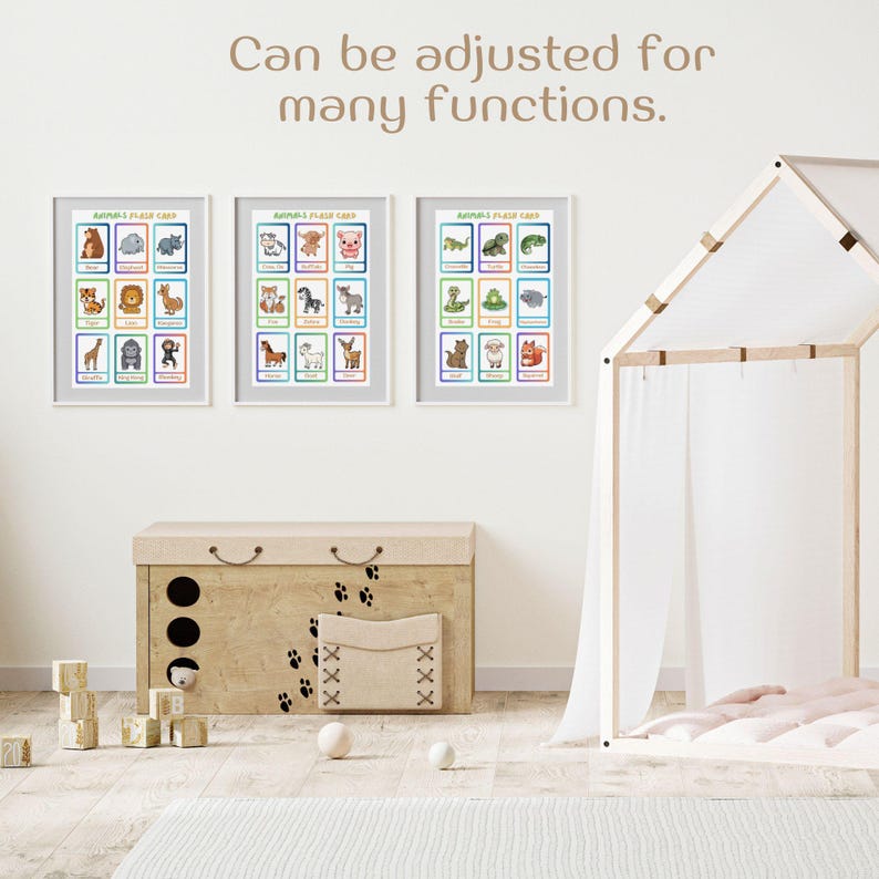 45 Color Animals Flash Cards, Montessori Learning, Educational ...