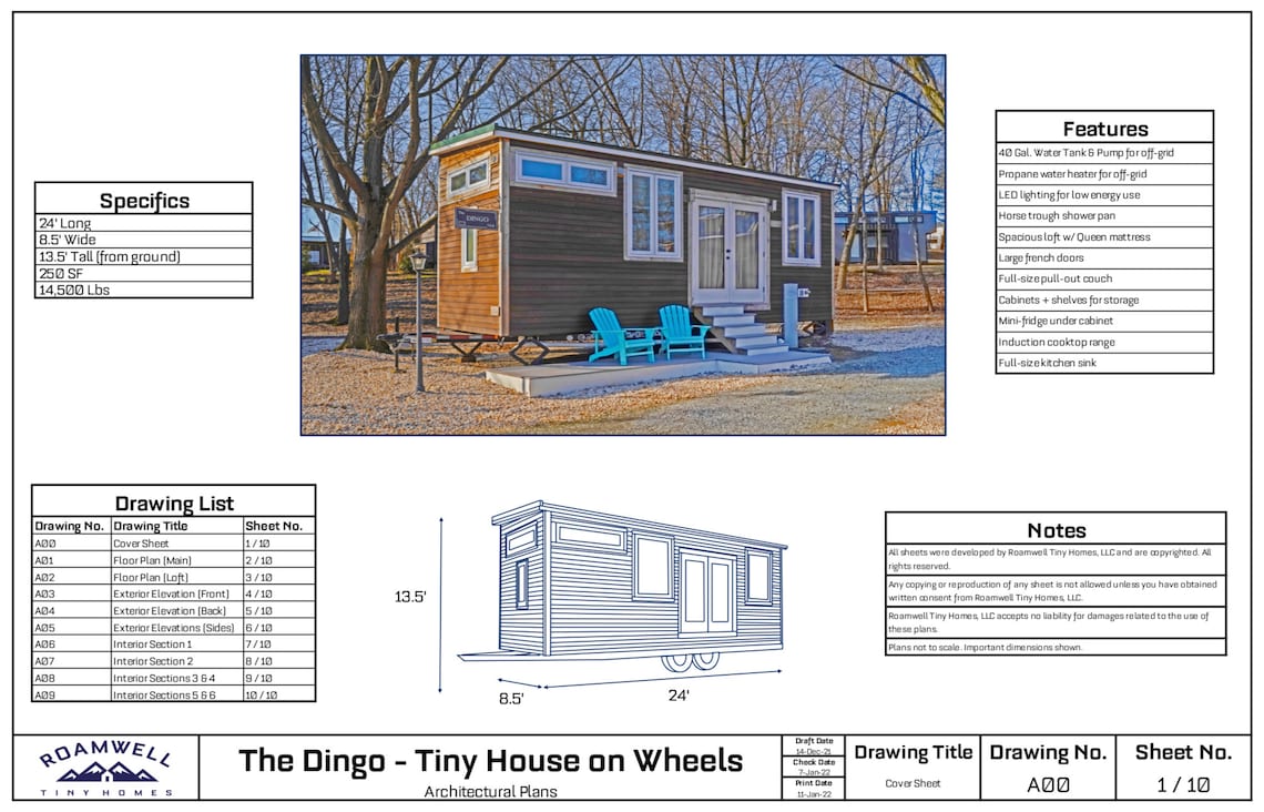 Tiny House Plans | Tiny House on Wheels Design | Architectural Plans ...