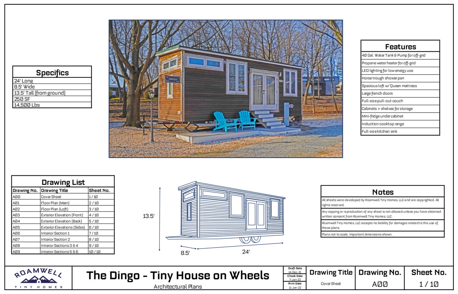 Tiny House Plans | Tiny House on Wheels Design | Architectural Plans ...