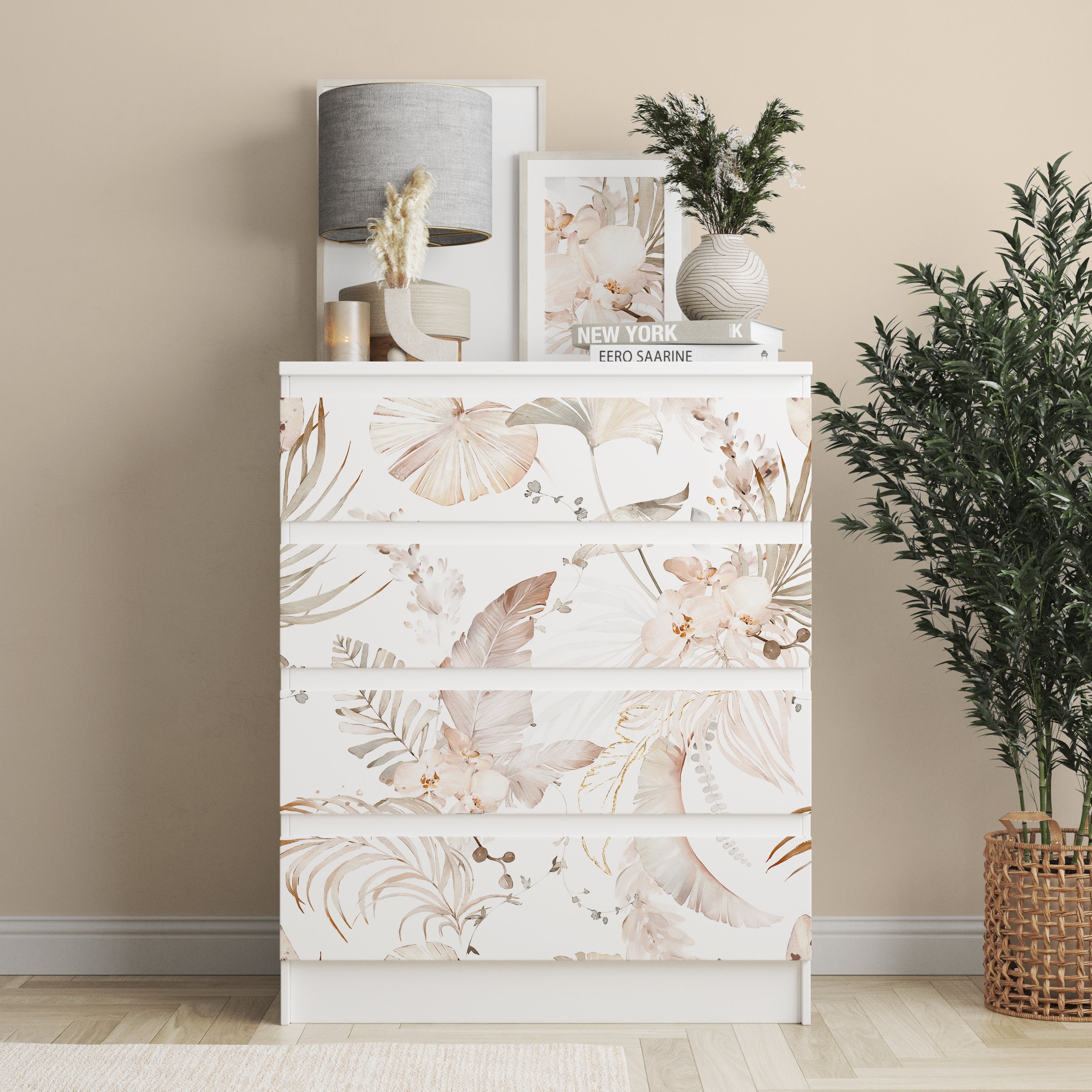 Ikea Malm Decal Orchid Flower \ Dresser Sticker \ Removable Decal ...