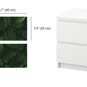 Ikea Malm Decal Botanical Dark Leaves \ Dresser Sticker \ Removable ...