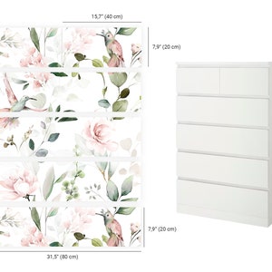Ikea Malm Decal Watercolor Birds \ Dresser Sticker \ Removable Decal ...